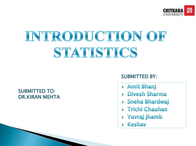 Introduction to statistics | PPTX