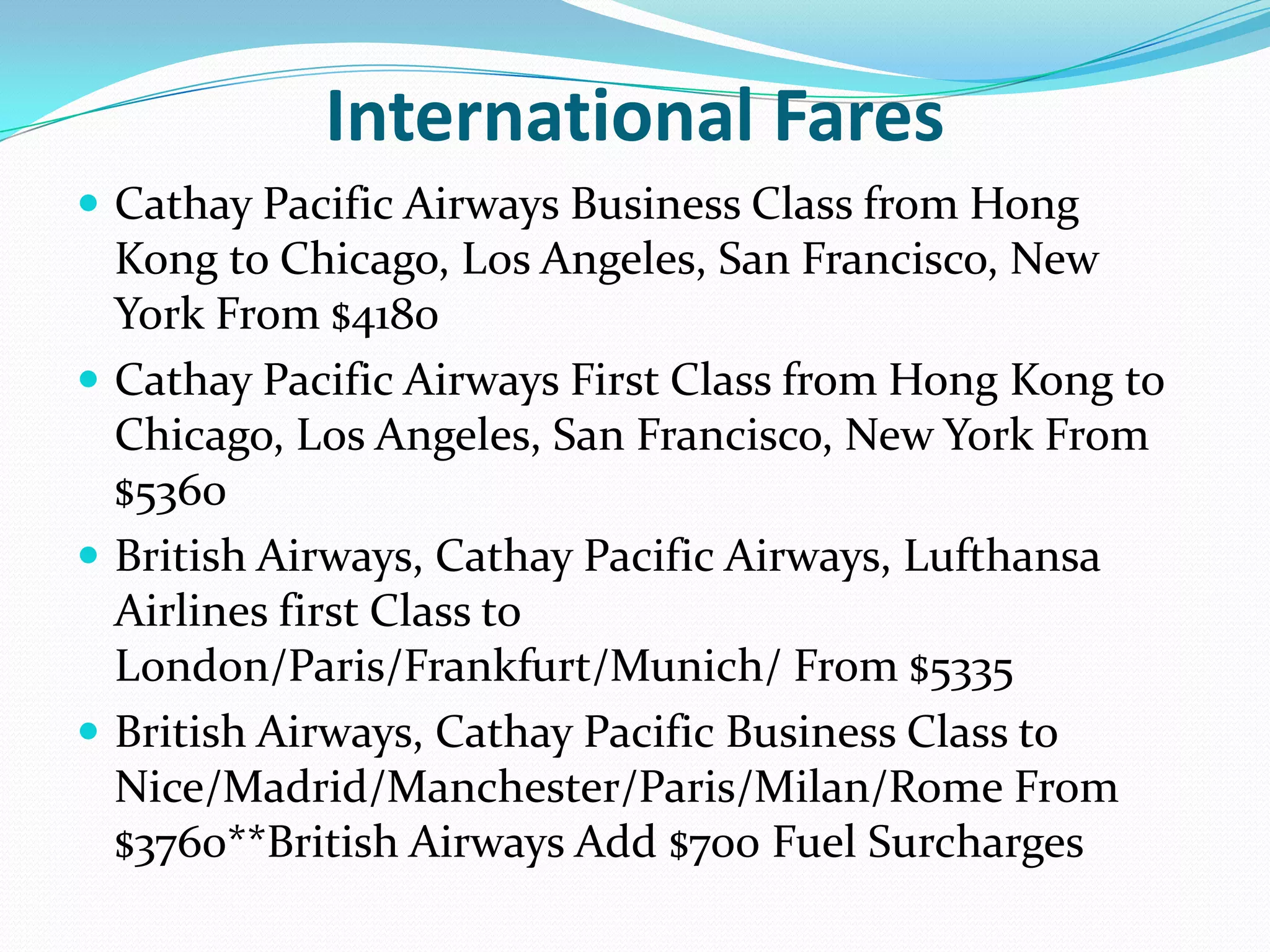 Cathay Pacific first class | PPTX