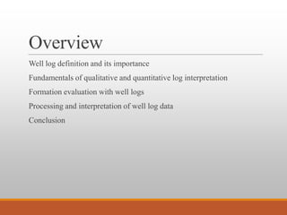 Formation evaluation and well log correlation | PPTX