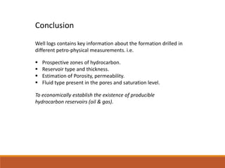Formation evaluation and well log correlation | PPTX
