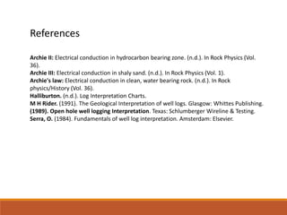 Formation evaluation and well log correlation | PPTX