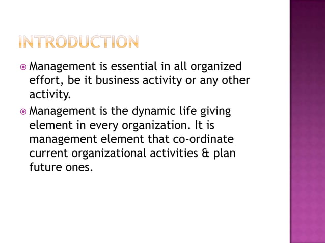 Introduction to management | PPT