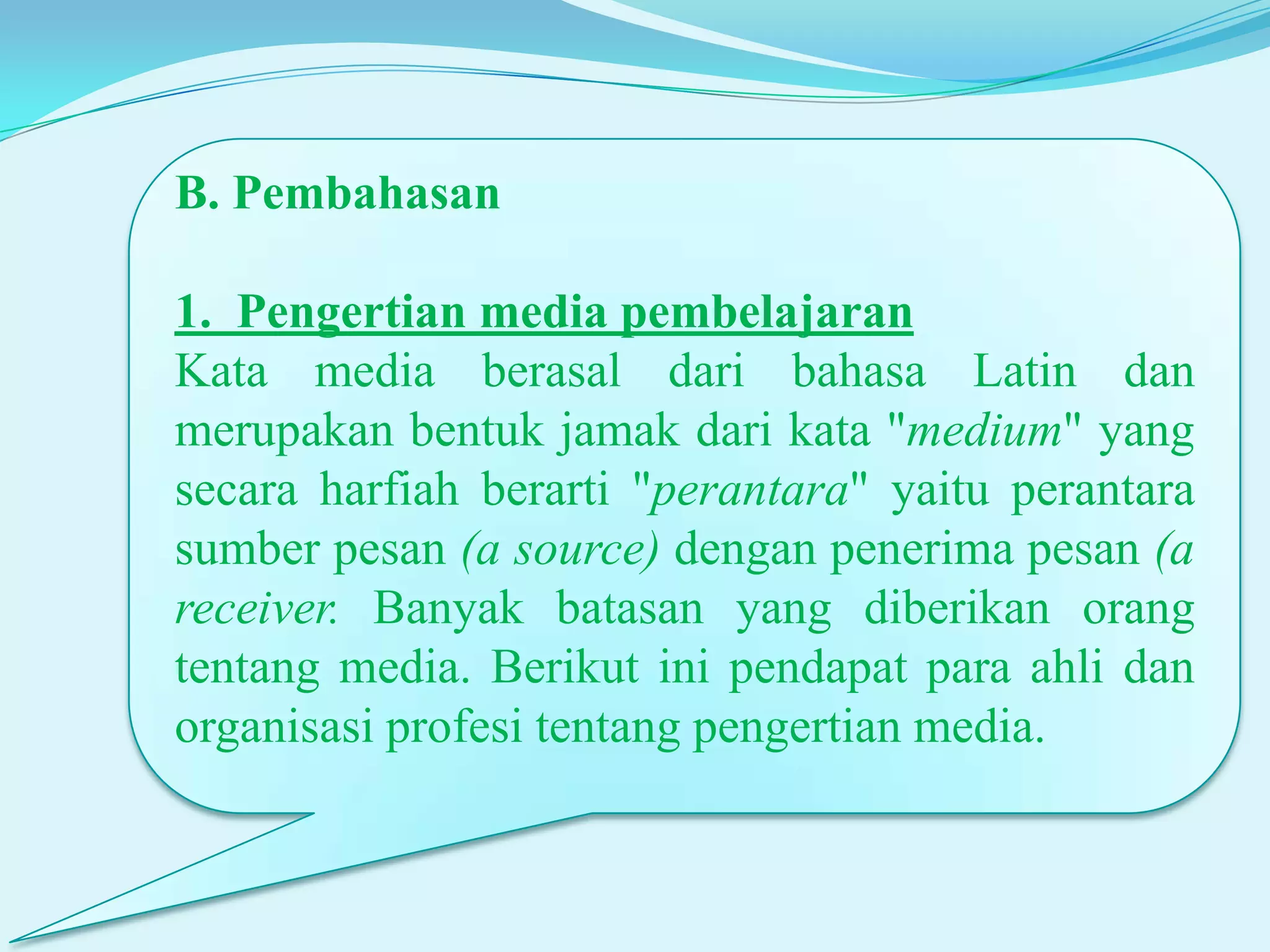 Ppt. media pembelajarn aud | PPTX