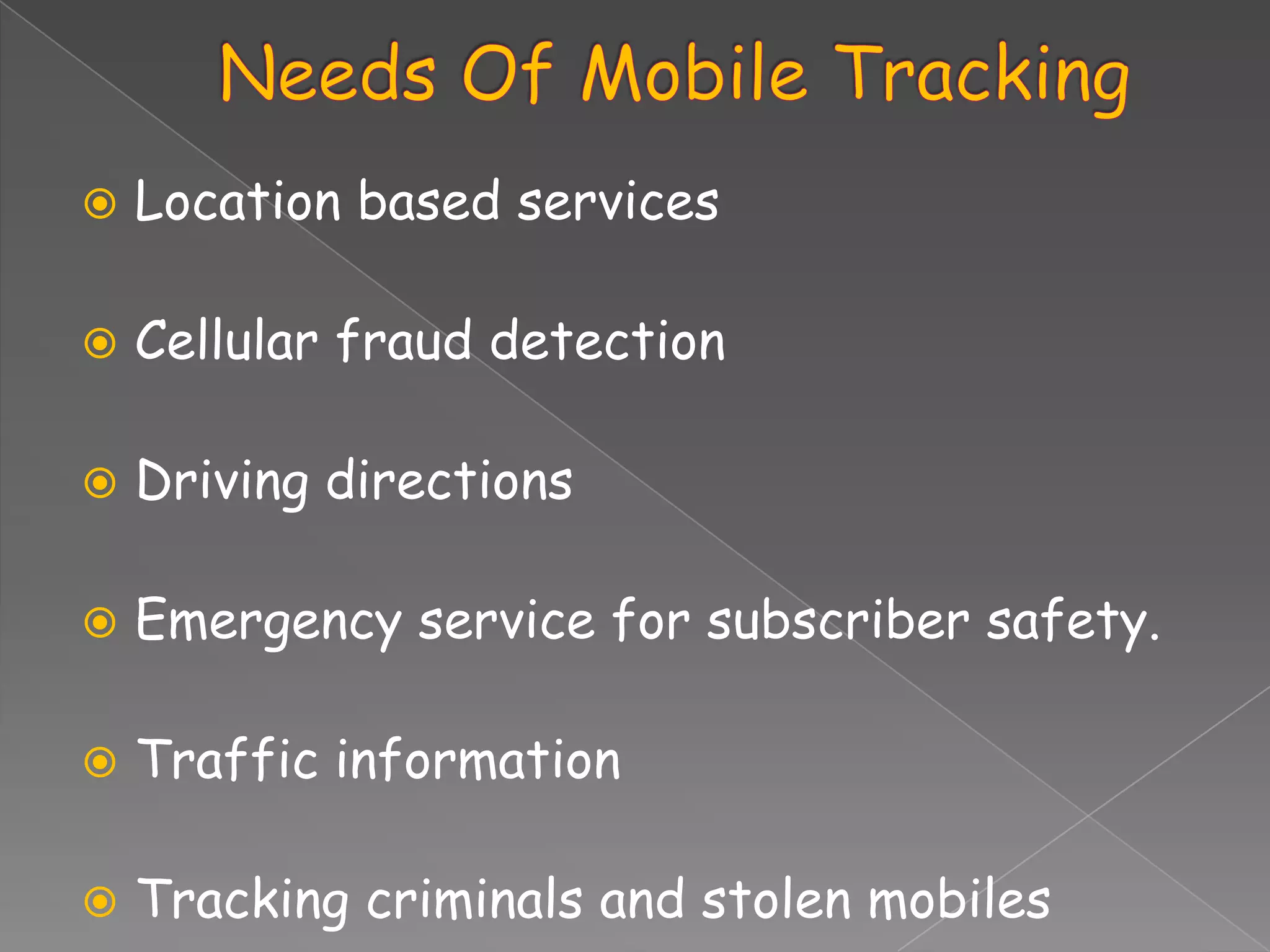 Tracking and positioning of mobile in telecommunication network | PPTX