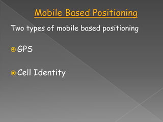 Tracking and positioning of mobile in telecommunication network | PPTX