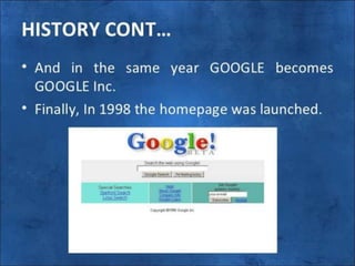 History Of Google | PPT