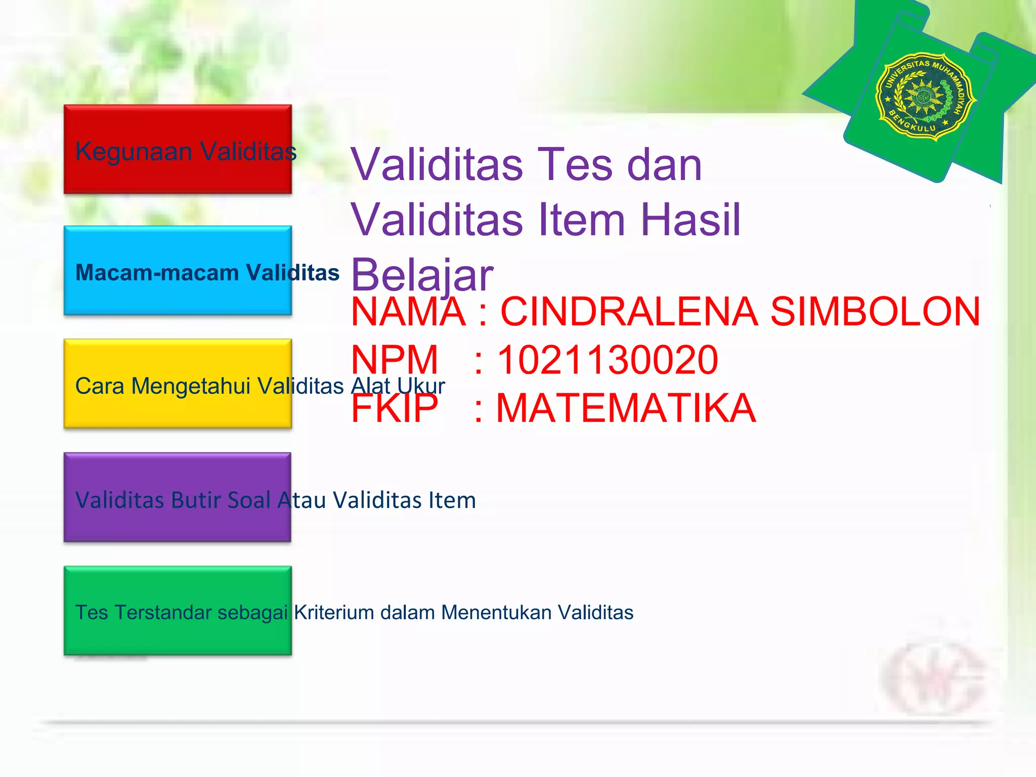 Ppt Validitas | PPT