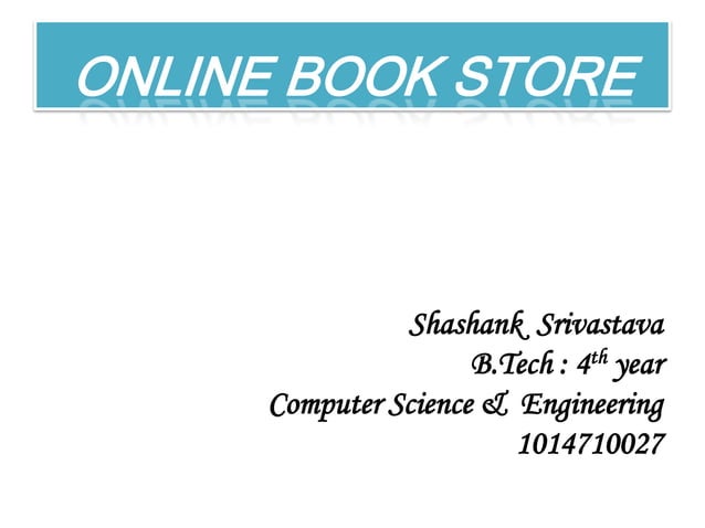 Ppt on ONLINE BOOK STORE | PPTX