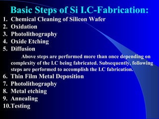 silicon ic fabrican technology | PPT