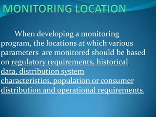 ONLINE MONITORING OF DISTRIBUTION SYSTEM | PPTX | Water Services | Home ...