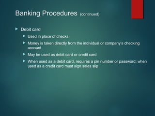 Banking and Accounting Procedures | PPT