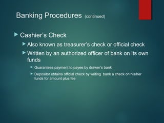 Banking and Accounting Procedures | PPT