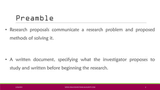 Ppt. developing a research proposal | PDF
