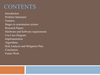 online examination portal project presentation | PDF
