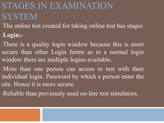 online examination portal project presentation | PDF