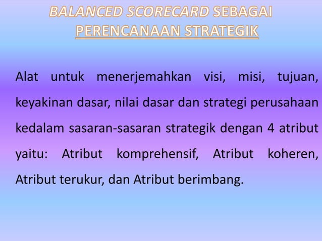 Balanced Scorecard - Pengukuran Kinerja - Ppt | PPTX