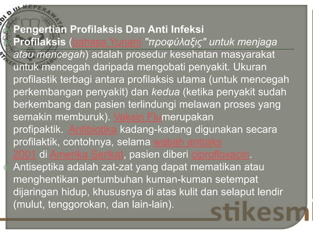 (DESINFEKTAN, ANTIBIOTIKA, ANTI TUBERKULOSIS, DAN ANTI LEPRA) | PPT