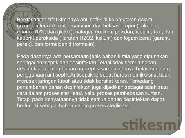 (DESINFEKTAN, ANTIBIOTIKA, ANTI TUBERKULOSIS, DAN ANTI LEPRA) | PPT