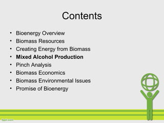 Production of mixed alcohol fuels from Biomass | PPT