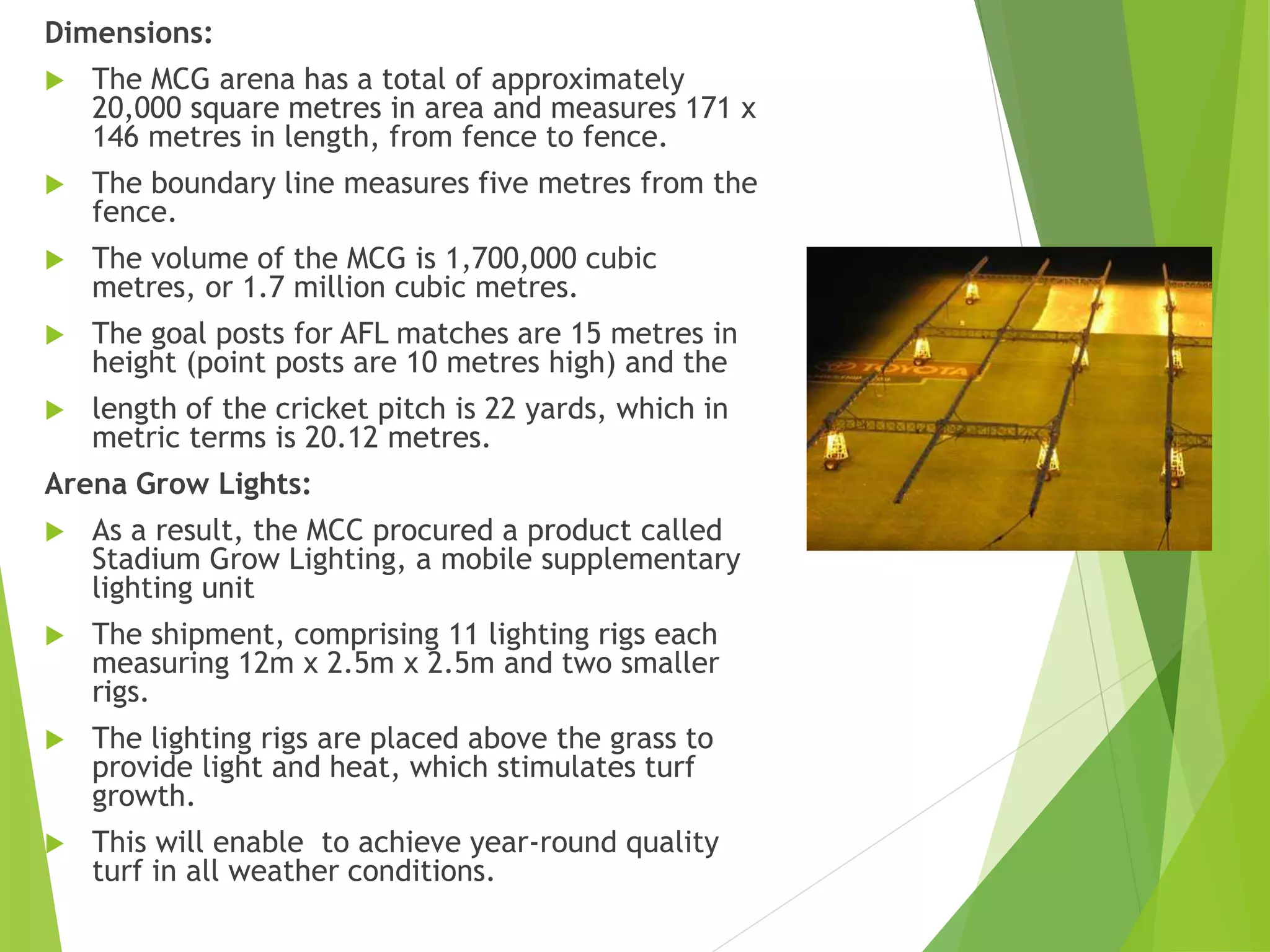 presentation on the literature and case study of cricket stadium | PPTX