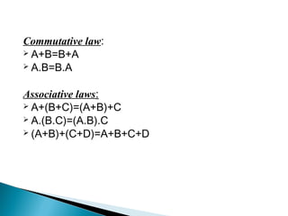 boolean algrebra and logic gates in short | PPT