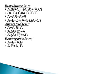 boolean algrebra and logic gates in short | PPT