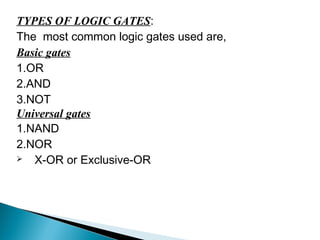 boolean algrebra and logic gates in short | PPT