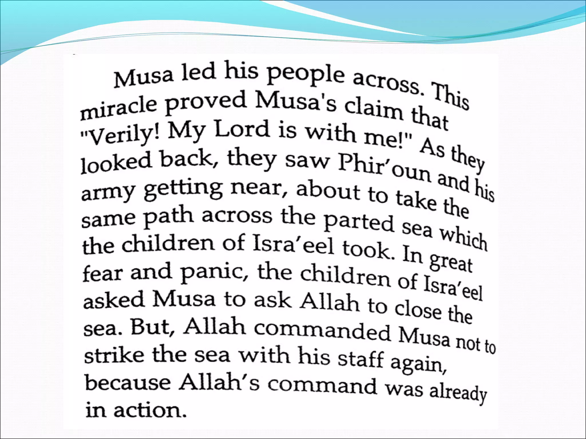 prophet Musa (A.S) and his people leaves egypt | PPT