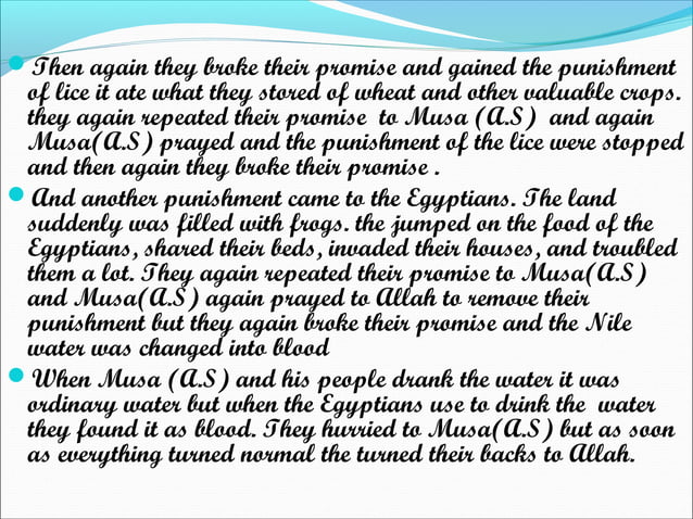 prophet Musa (A.S) and his people leaves egypt | PPT