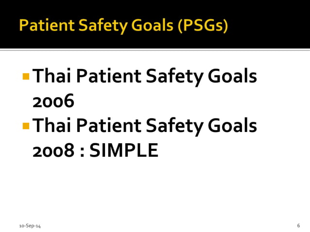 Ppt. patient safety goal | PPT