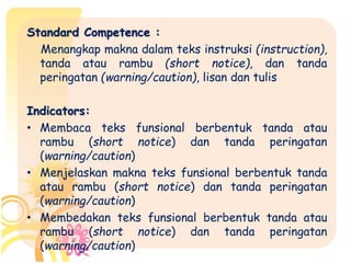 Ppt Bahasa Inggris SMP kelas VII warning and short notice | PPTX