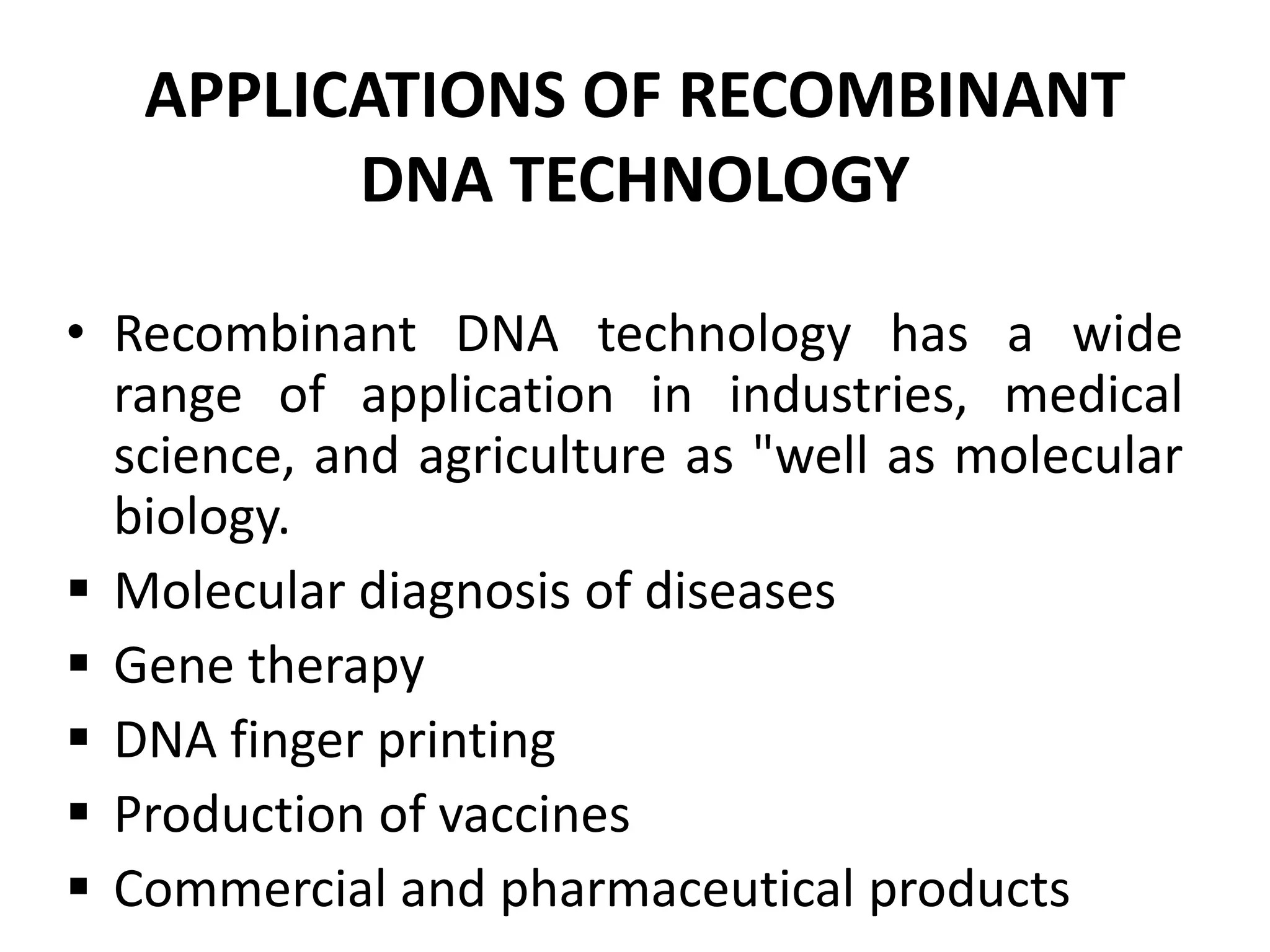 Recombinant DNA Technology | PPT