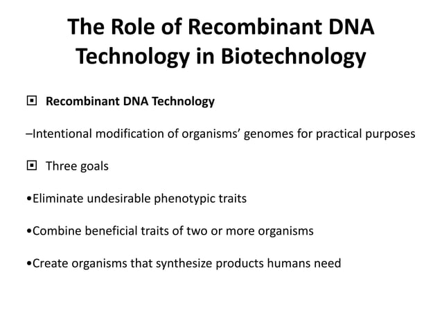 Recombinant Dna Technology Ppt
