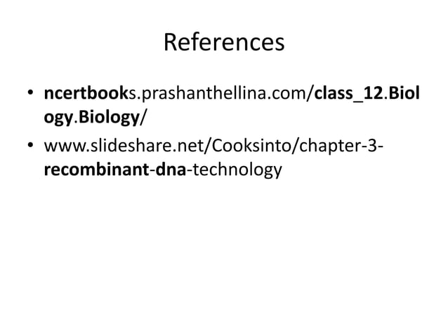 Recombinant DNA Technology | PPT