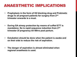 Physiological Changes in Pregnancy and Its Anaesthetic Implications. | PPTX