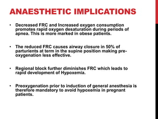 Physiological Changes in Pregnancy and Its Anaesthetic Implications. | PPTX