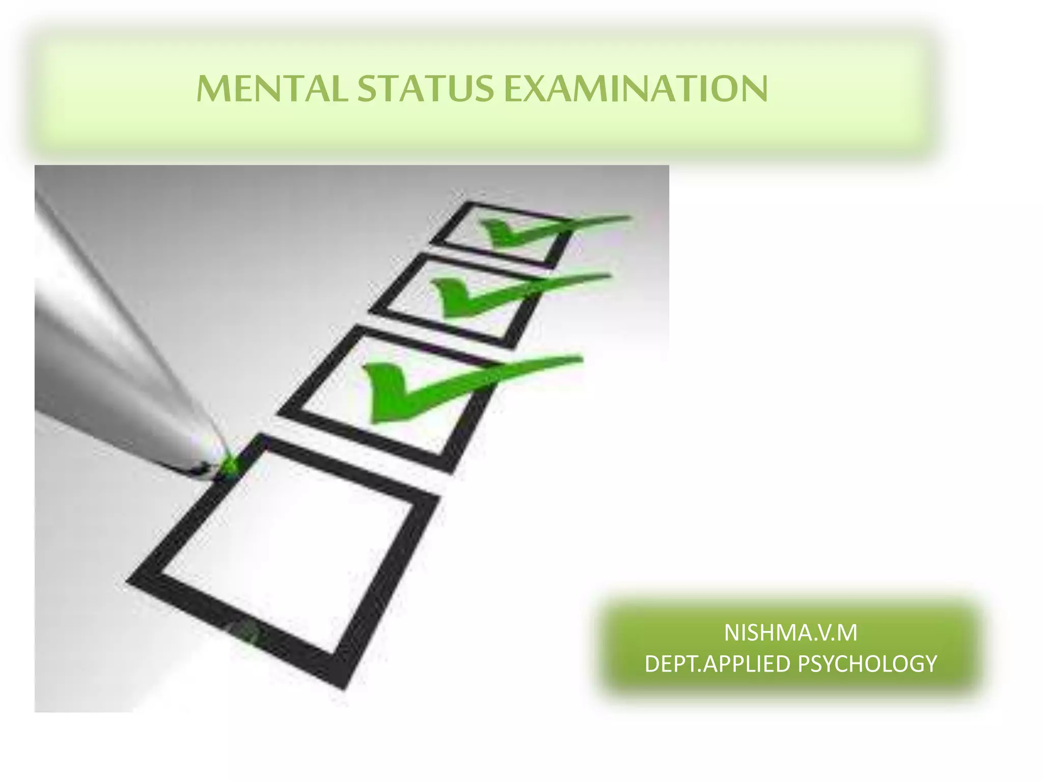 mental status examination | PPT