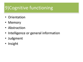 Mental status examination | PPTX