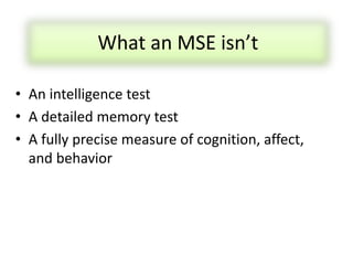 Mental status examination | PPTX
