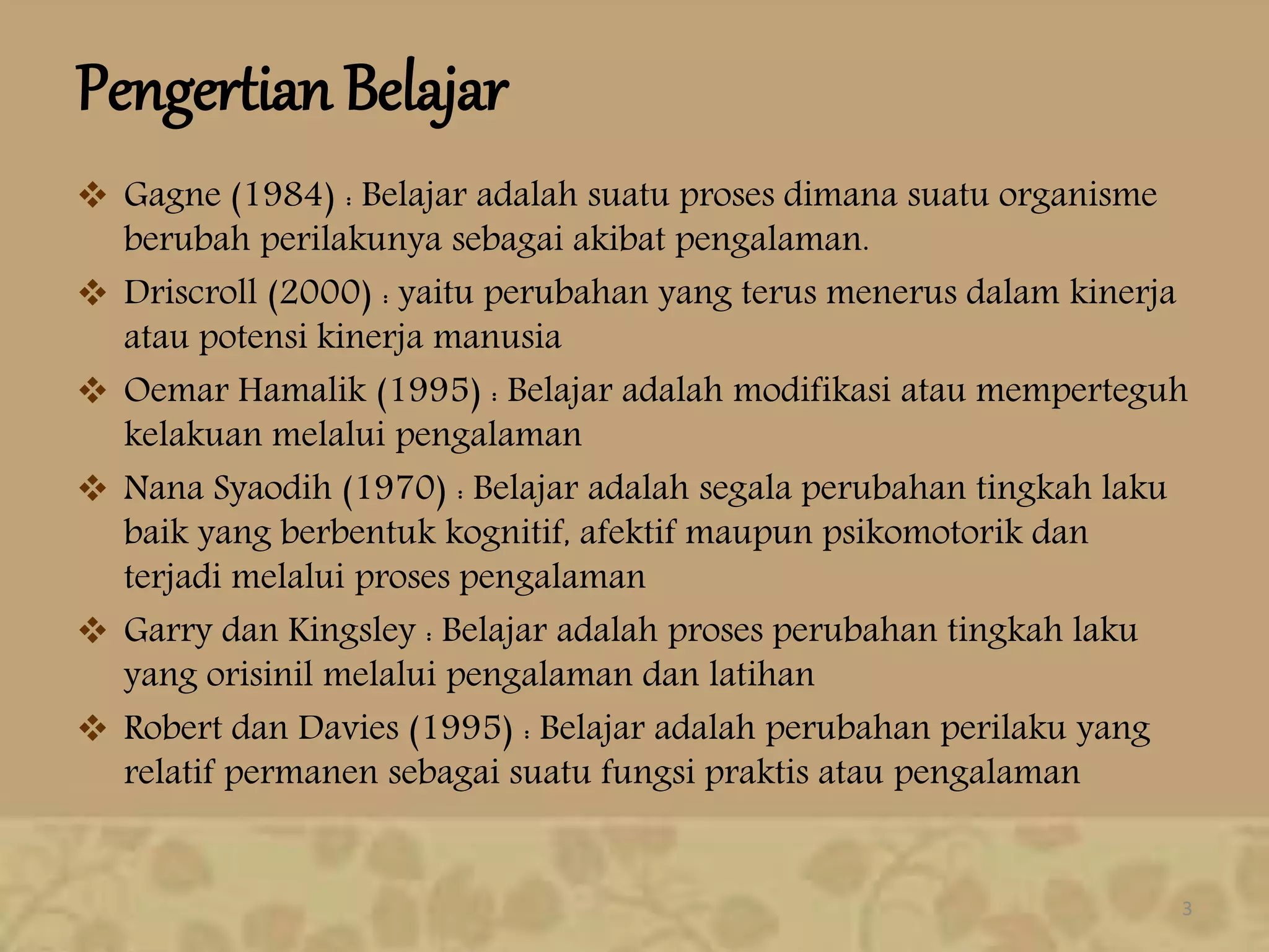 Belajar dan Faktor-faktor yang mempengaruhinya | PPTX