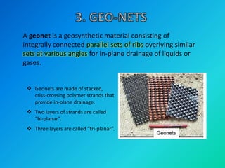 Geosynthetics- Types, and their use in Retaining Walls | PPTX