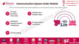 Communication System Projects Using Matlab Research Help | PPT