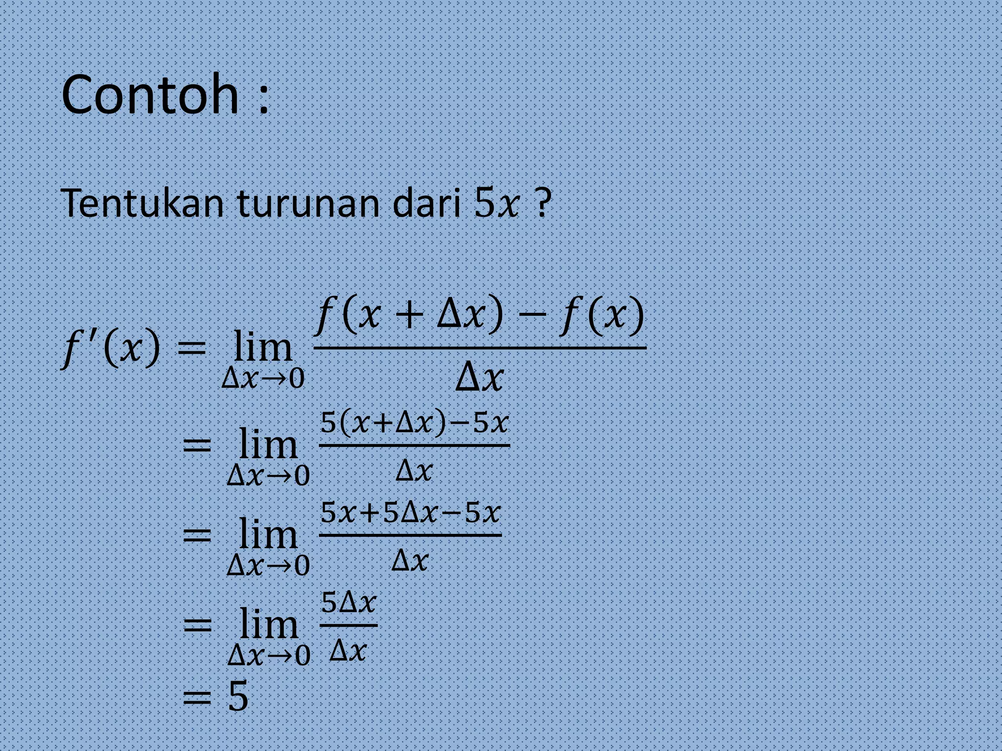 kalkulus I turunan | PPTX