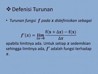 kalkulus I turunan | PPTX