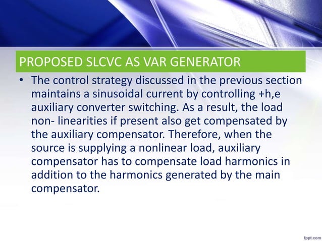 Synchronous link converter var compensator (SLCVC) | PPT