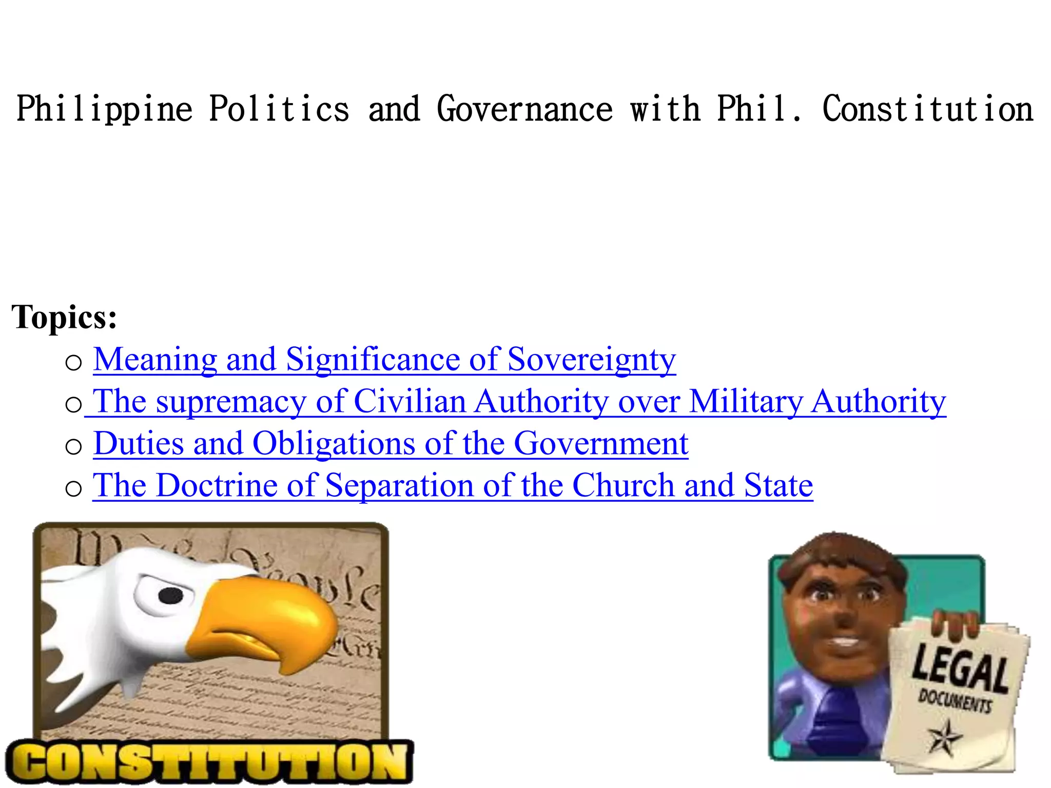 Meaning and Significance of Sovereignty , The supremacy of Civilian ...