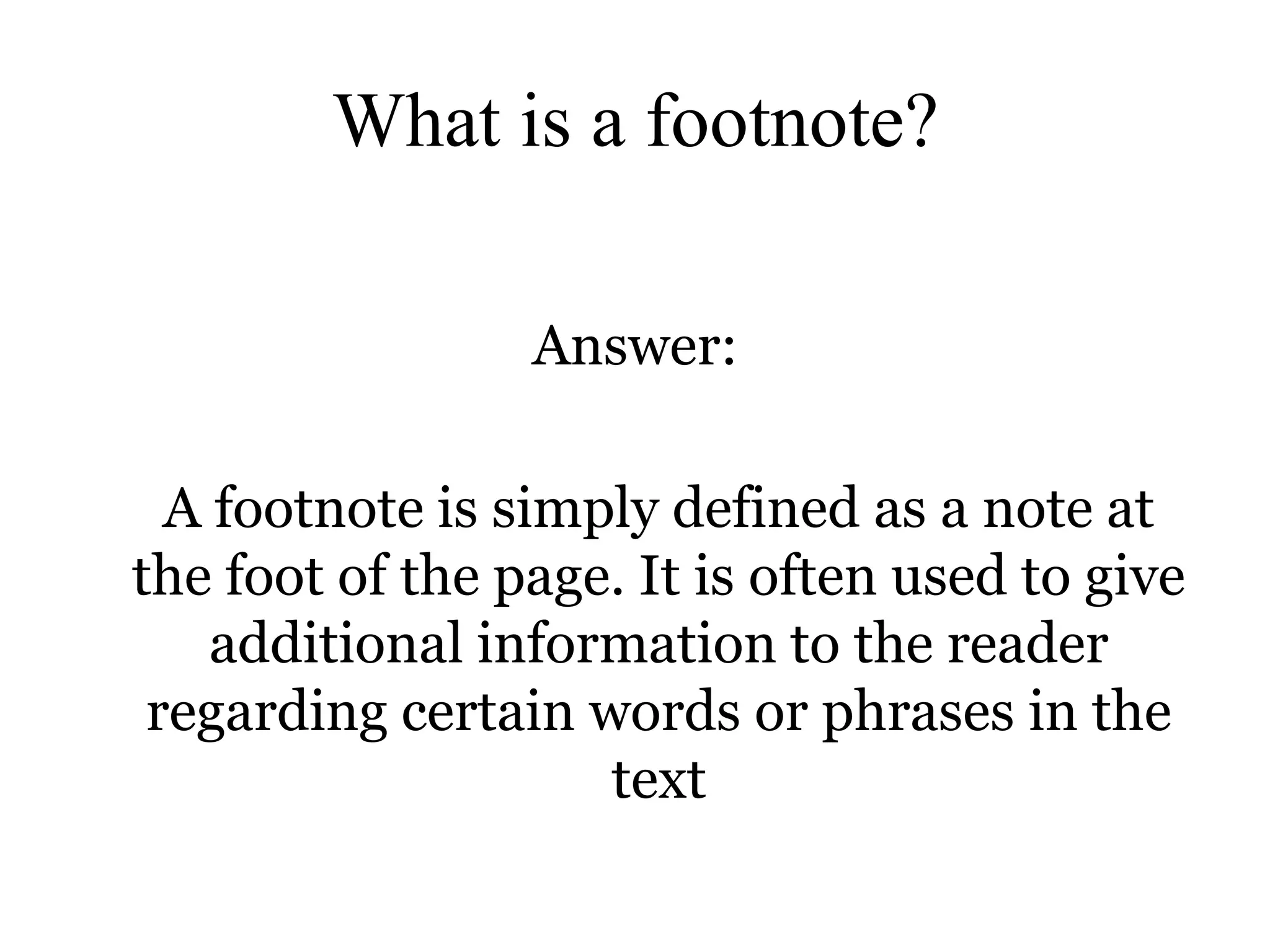 Footnote to Youth | PPTX