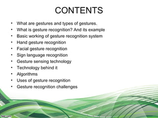 GESTURE RECOGNITION TECHNOLOGY | PPT