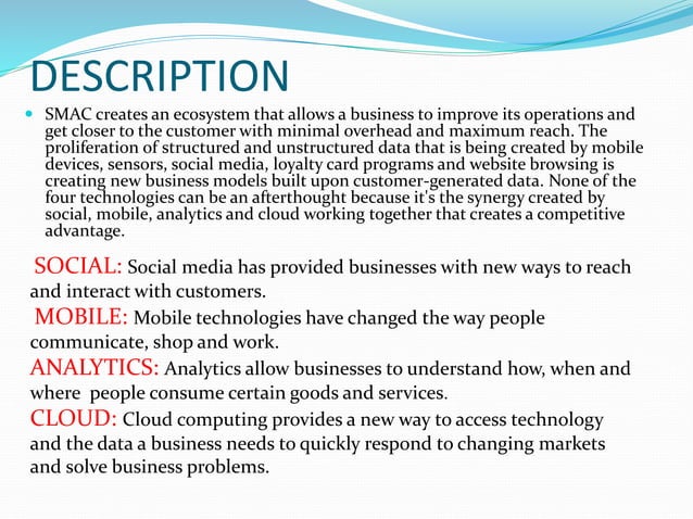 SMAC | PPTX | Internet | Computing