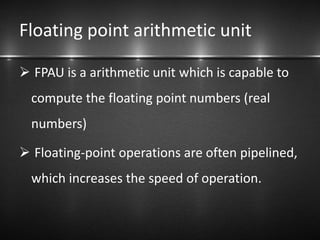 Floating point ALU using VHDL implemented on FPGA | PPTX